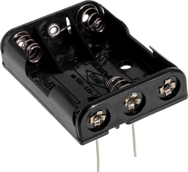 AAA x 3 Battery Holder PCB Pins | Wiltronics